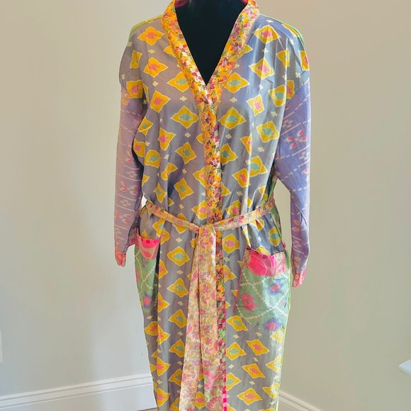 Swim | Brand New Repurposed Silk Sari Robe Silk Kimono Lavish Style ...